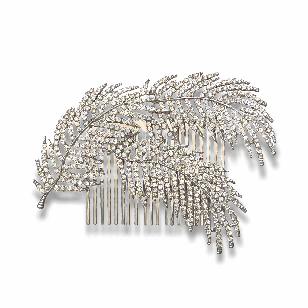 Crystal Feather Comb - Bridal / Formal Event – Bridal Hair Boutique